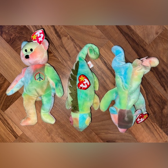 Ty | Toys | Ty Beanie Babies Bundle Of 3 Tyedye Awesome Collection ...